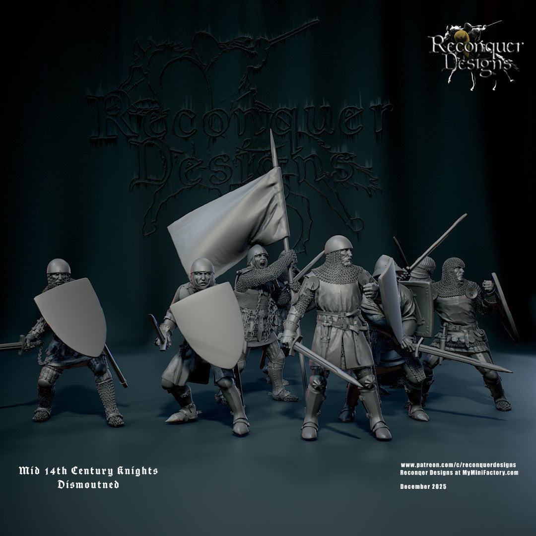 Mid C14th Knights dismounted – Potbelly Miniatures