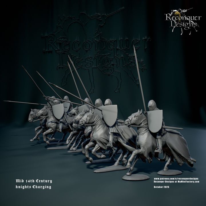Mid C14th Knights Set A Charging – Potbelly Miniatures