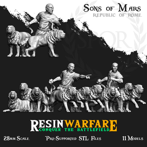 Molossus Hounds and Handlers – Potbelly Miniatures